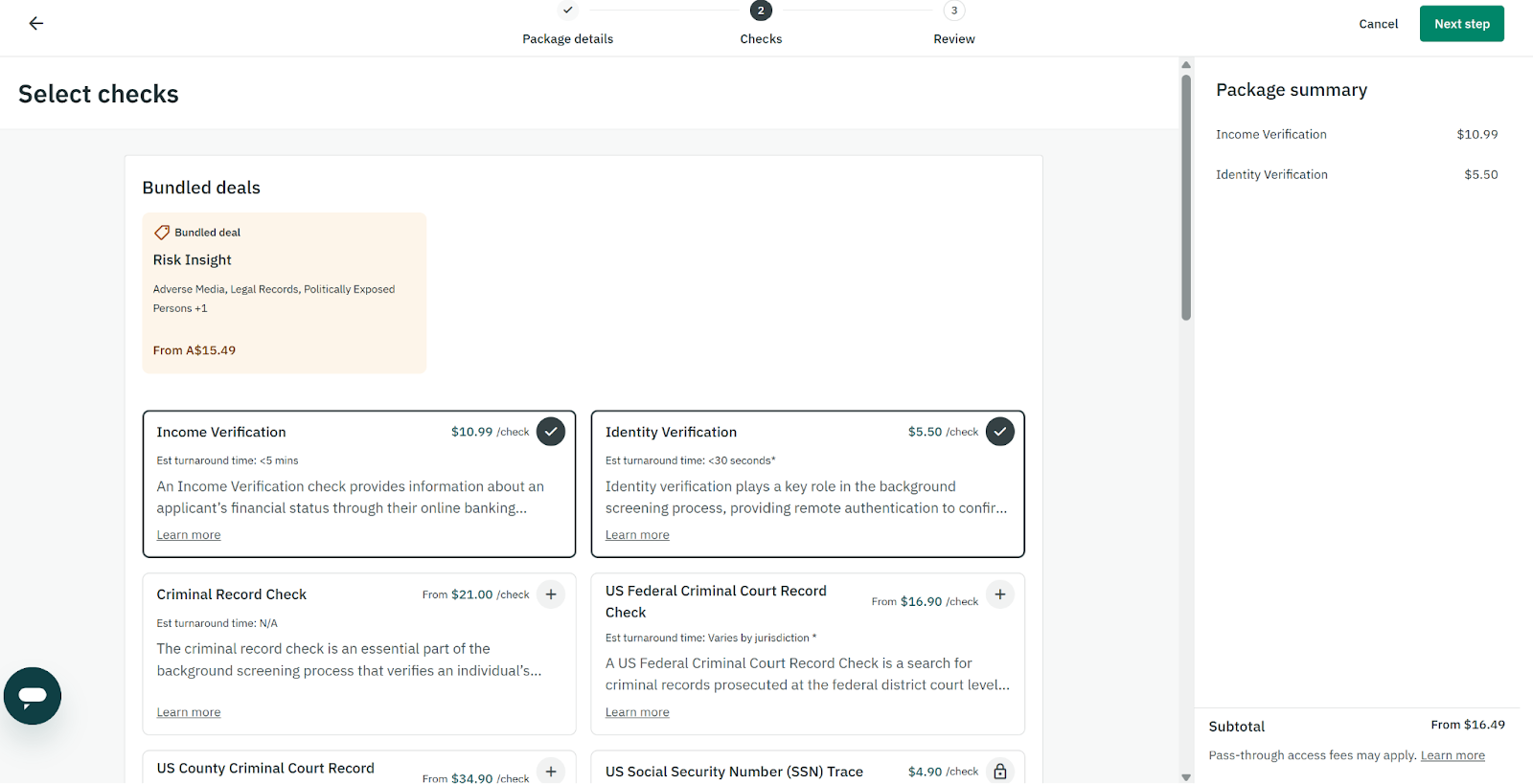Managing Packages Portal