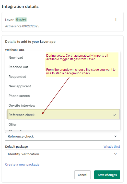 Lever ATS | Triggers Stages – Portal